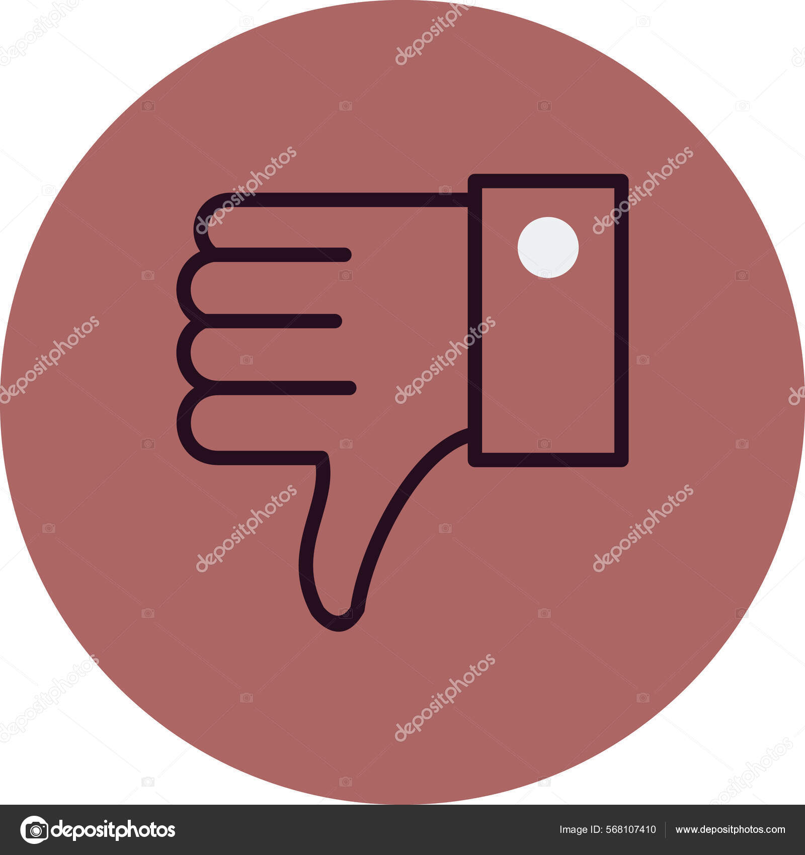 Hand Dislike Gesture Line Vector Illustration Icon Stock Vector by ...