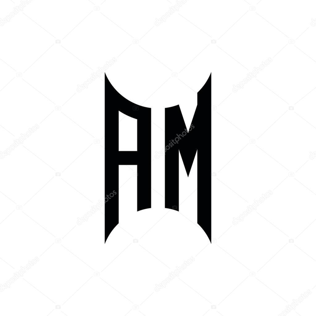 Modelo de estilo de forma geométrica AM Monogram. Monograma vector de ...