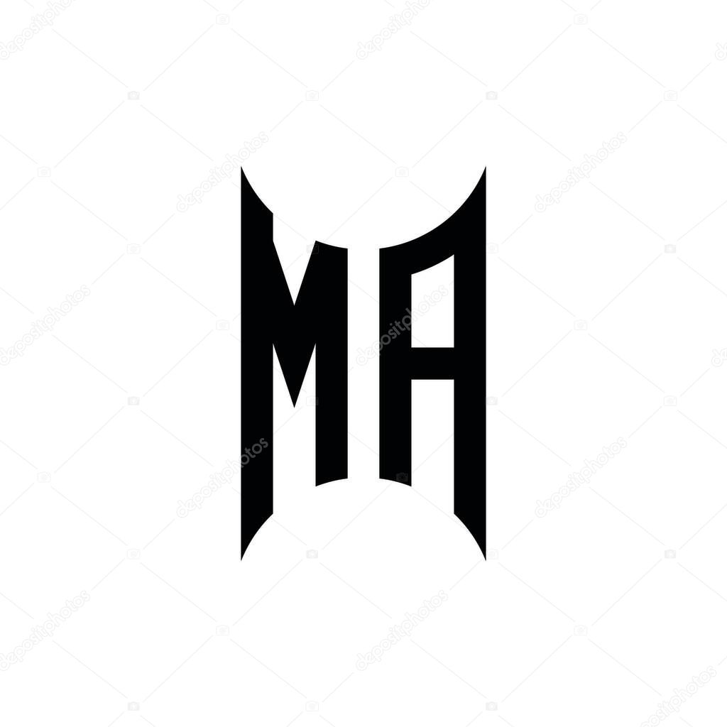 plantilla de estilo de forma geométrica MA Monogram. Monograma vector ...