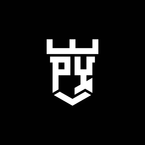 Logo PY monograma inicial con plantilla de diseño en forma de castillo ...