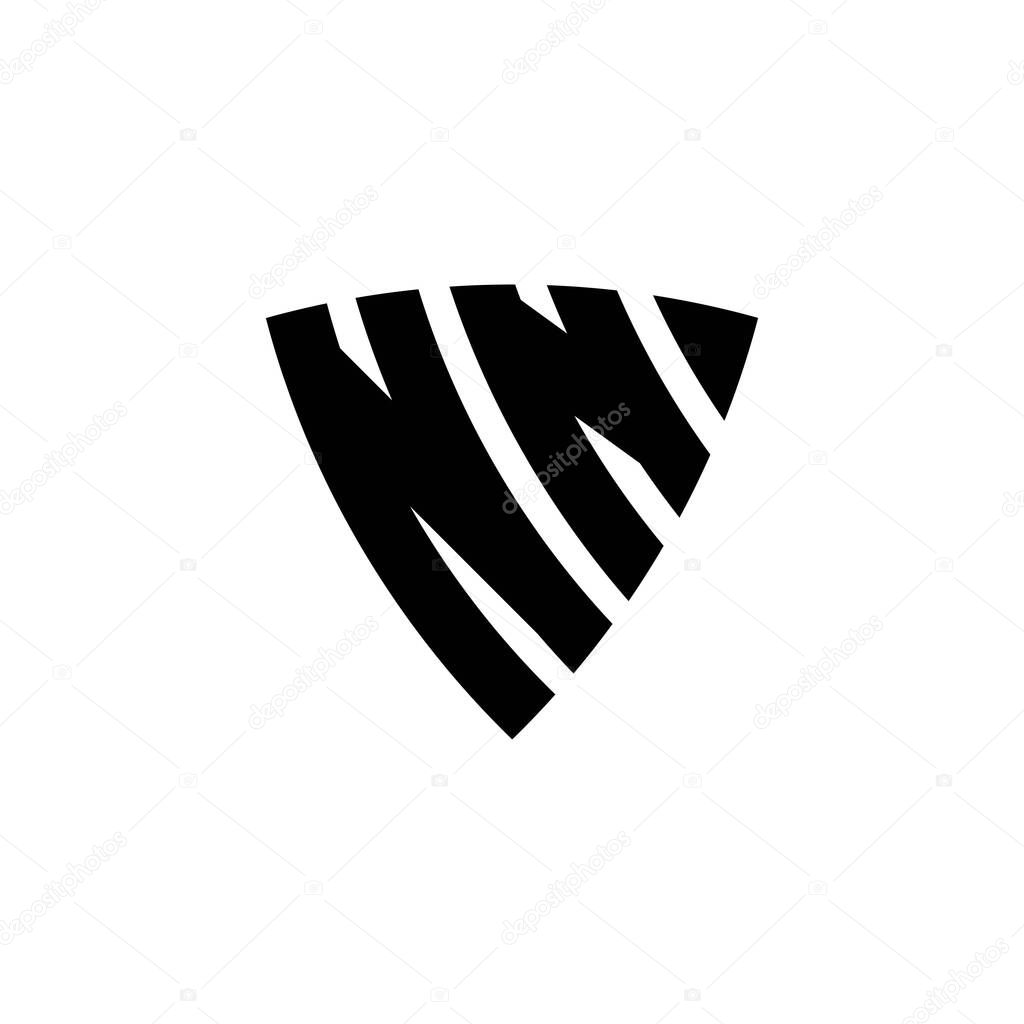 NN Monogram logo letter with triangle shield shape style design isolated on white background ...