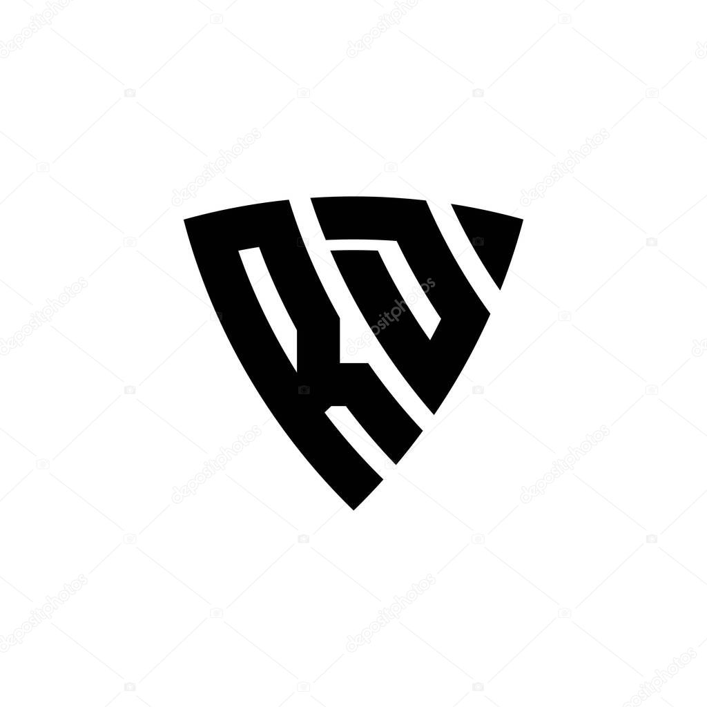 Carta de logotipo de RD Monogram con diseño de estilo de escudo ...
