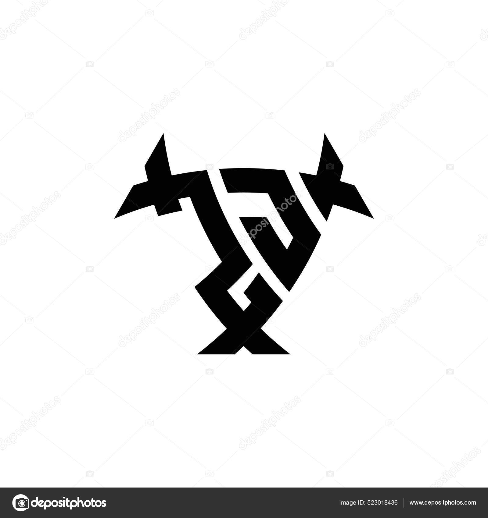 Monogram Logo Letter Triangle Shield Shape Style Design Isolated White Stock Vector Image by ...