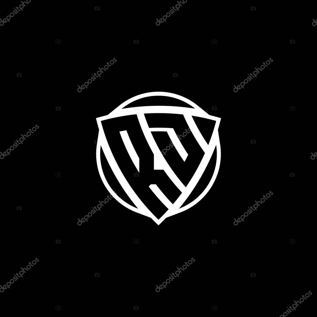 Carta de logotipo de RD Monogram con escudo triangular y diseño de ...