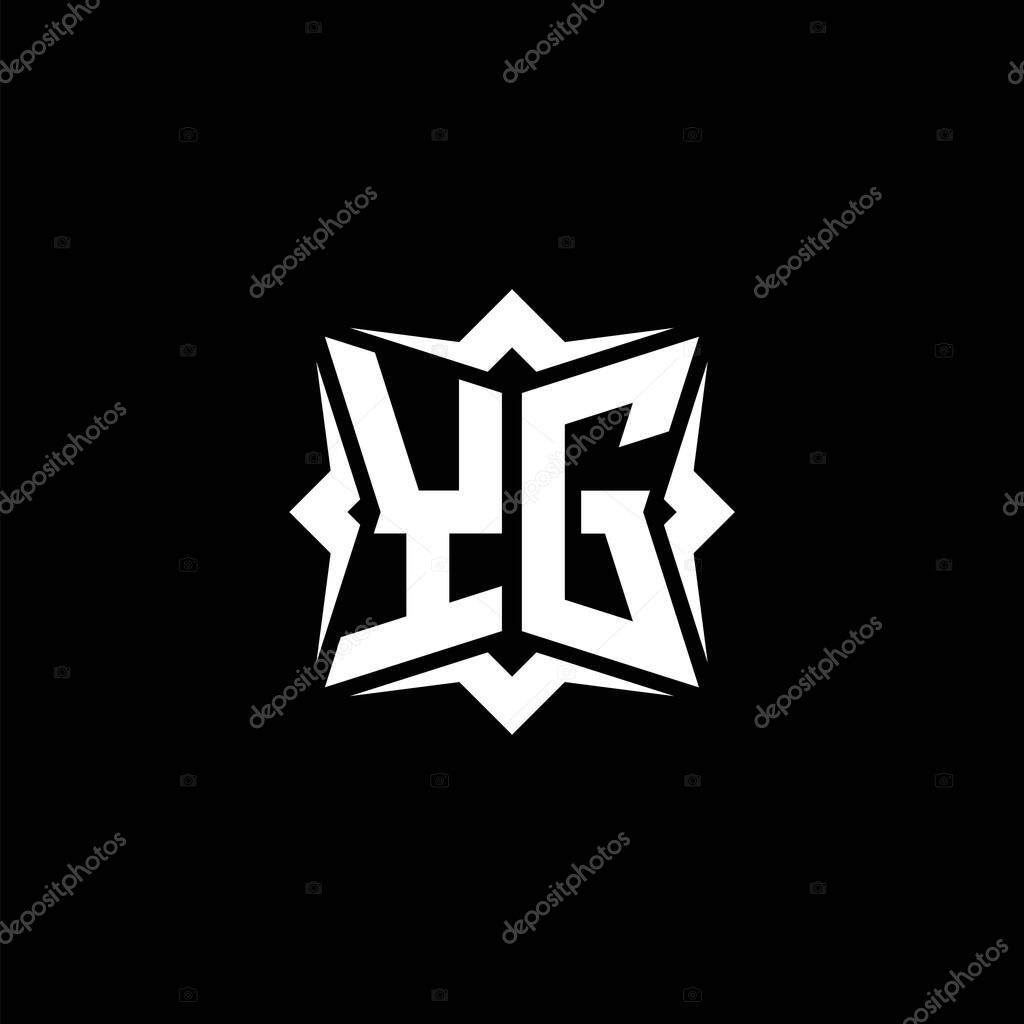 Letra del logotipo del monograma YG con diseño de estilo geométrico ...