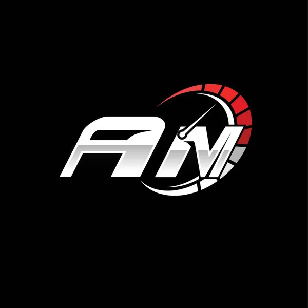 Logotipo AM monograma inicial con dise o de medidor de velocidad en ...