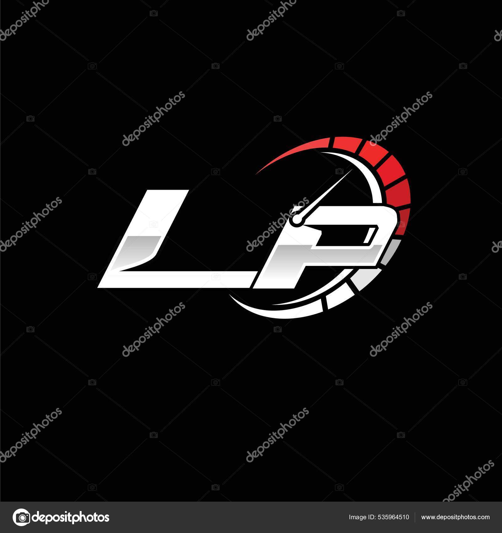Logo Initial Monogram Speed Meter Style Design Black Background Racing ...