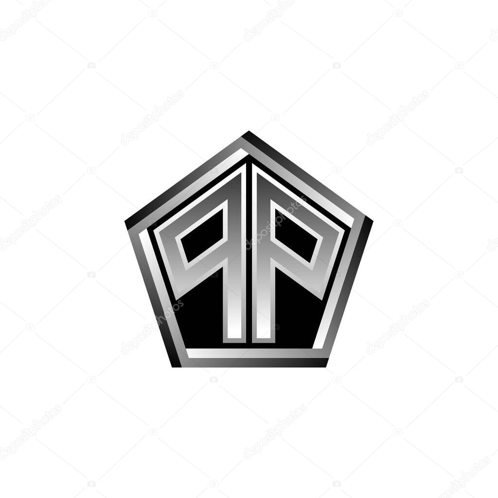 Letra del logotipo del monograma PP con diseño moderno de estilo ...