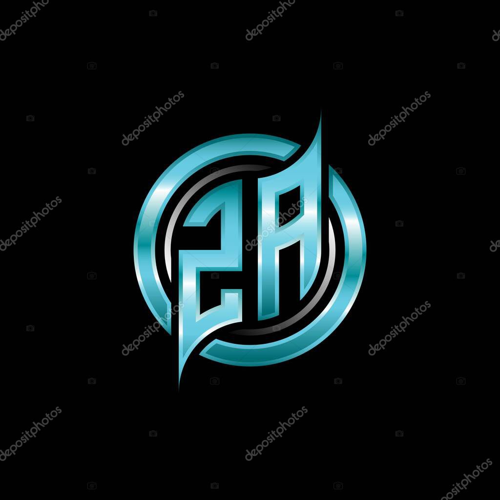 ZA Monograma inicial logo esports gaming with modern geometric style ...