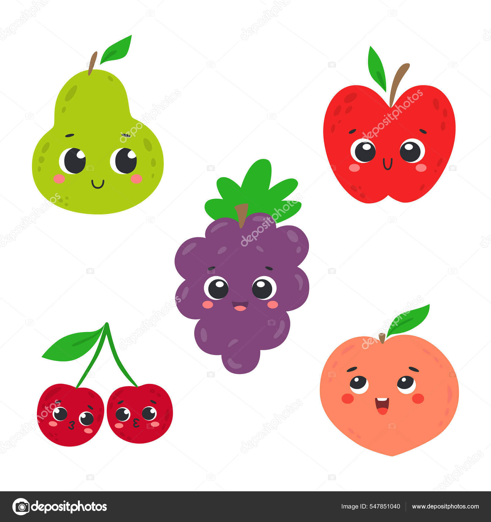 Fruit With Faces Clip Art