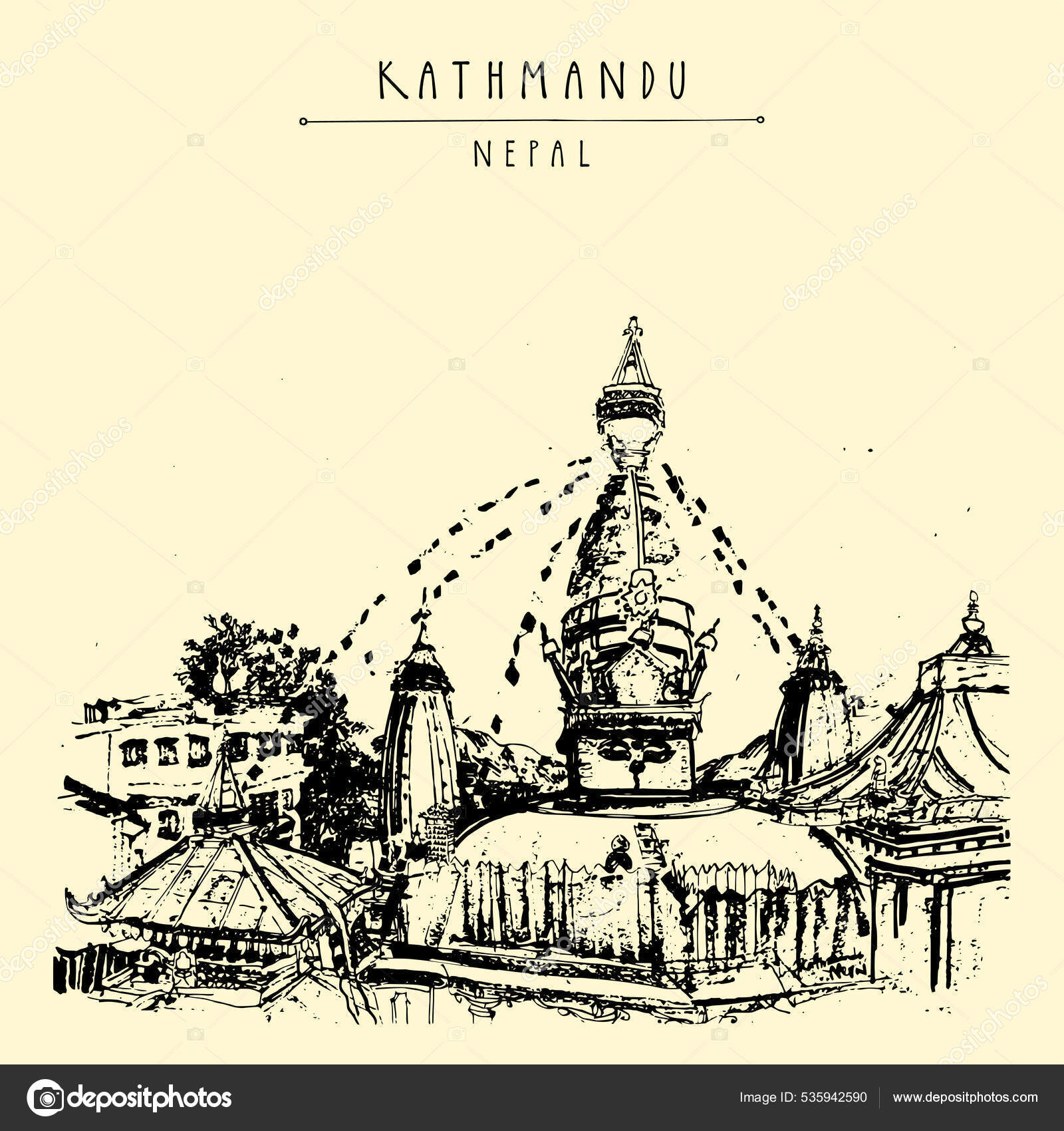 Kathmandu Nepal Asia Postcard Gorgeous Prominent Venerable Ancient ...