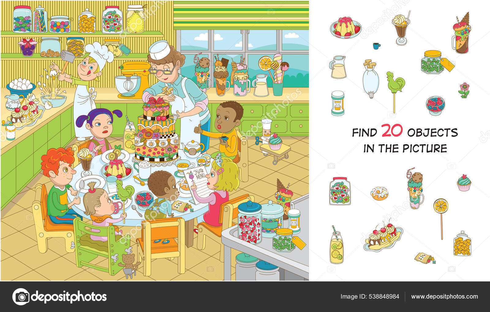 Find Objects Picture Hidden Objects Puzzle Children Different ...