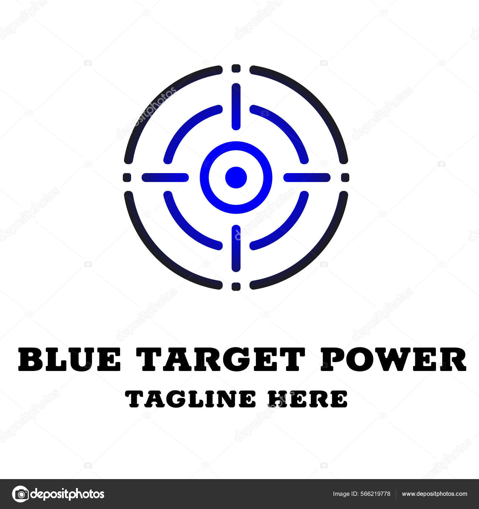 Blue Power Target Logo Design Vector Illustration Stock Vector Image by ...