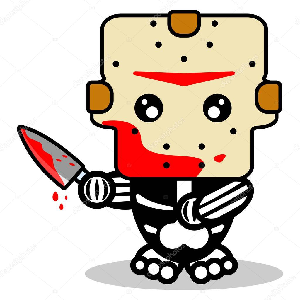 cute jason voorhees bone mascot character cartoon vector illustration ...