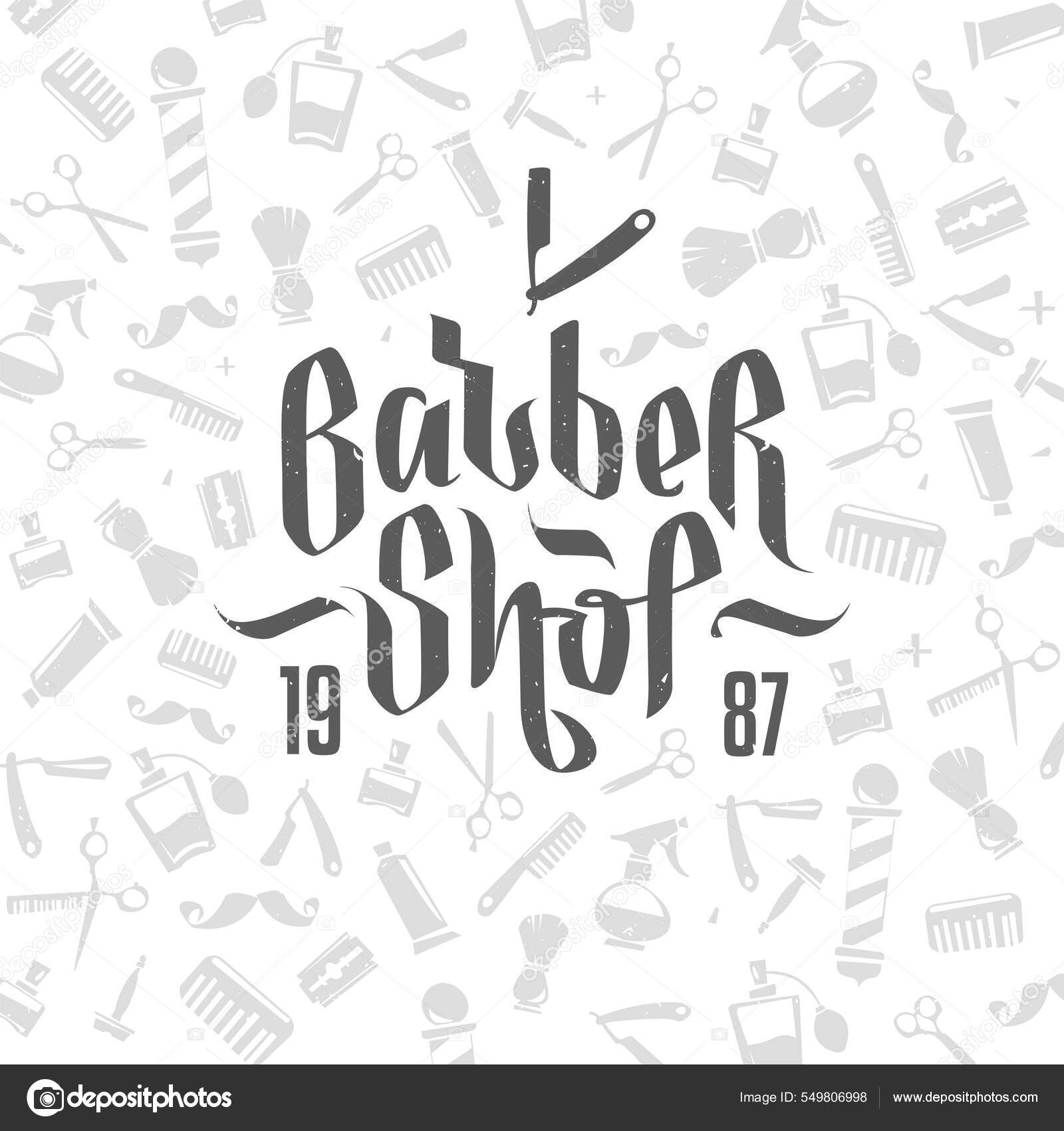 Concepto Diseño Del Logotipo Barber Shop Plantilla Vector Estilo Letras ...