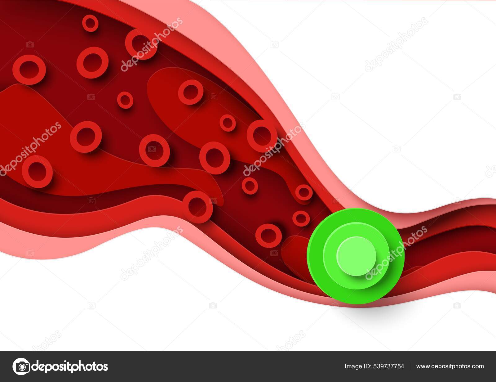 Cholesterol in blood, vector paper cut illustration. High cholesterol ...