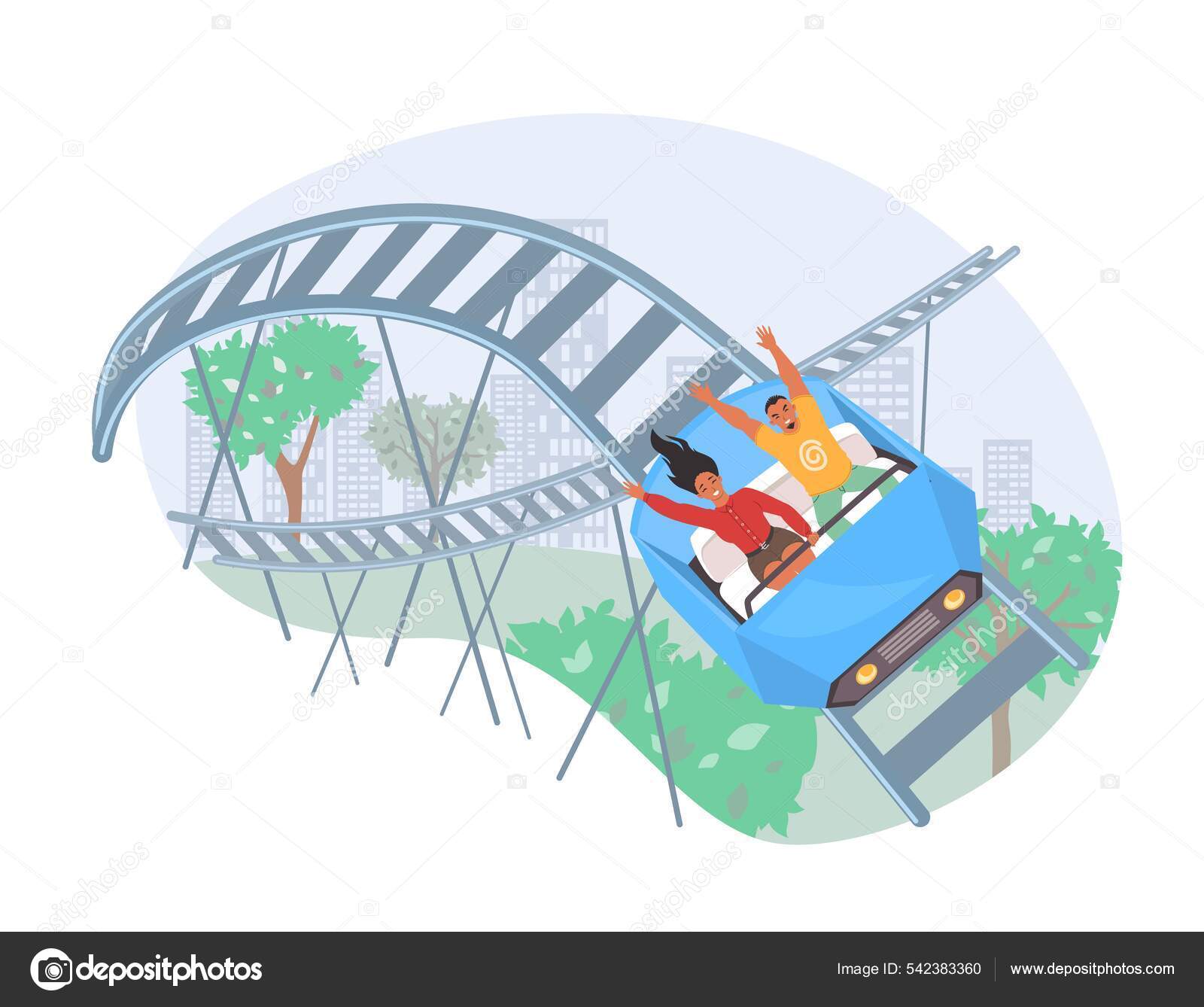 Scary Roller Coaster Cartoon