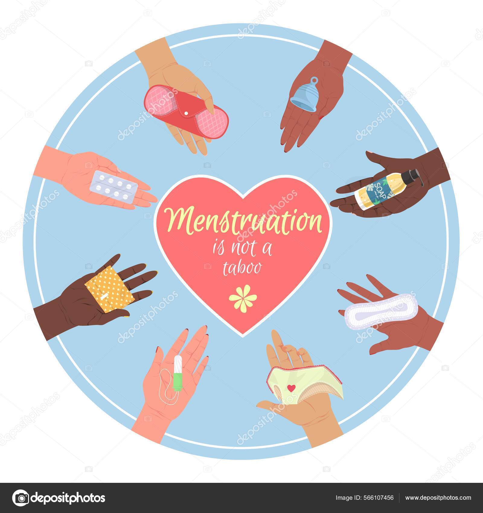 Menstruation Not Taboo Vector Female Health Poster Stock Vector Image