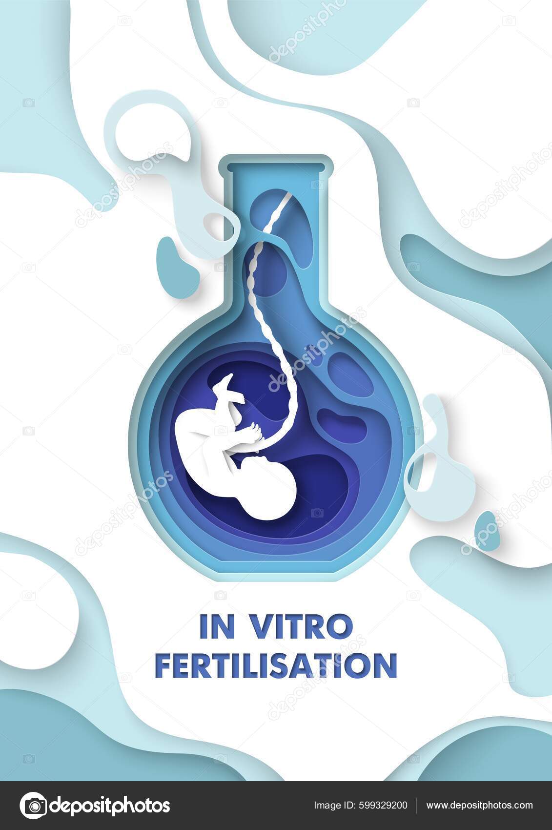 Vitro Fertilization Medical Poster Vector Flask Test Tube Baby Fetus ...