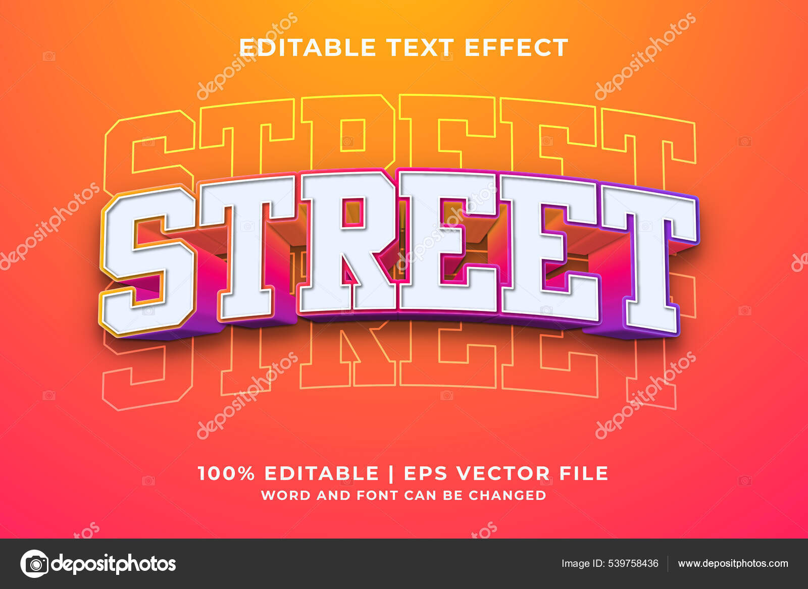 Editable Text Effect Street Template Style Premium Vector Stock Vector ...