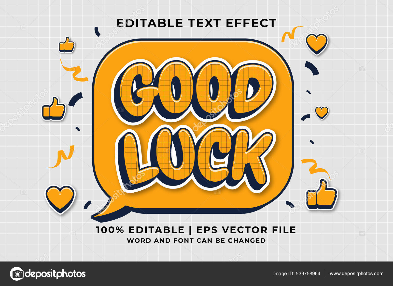 Editable Text Effect Good Luck Cartoon Template Style Premium Vector ...