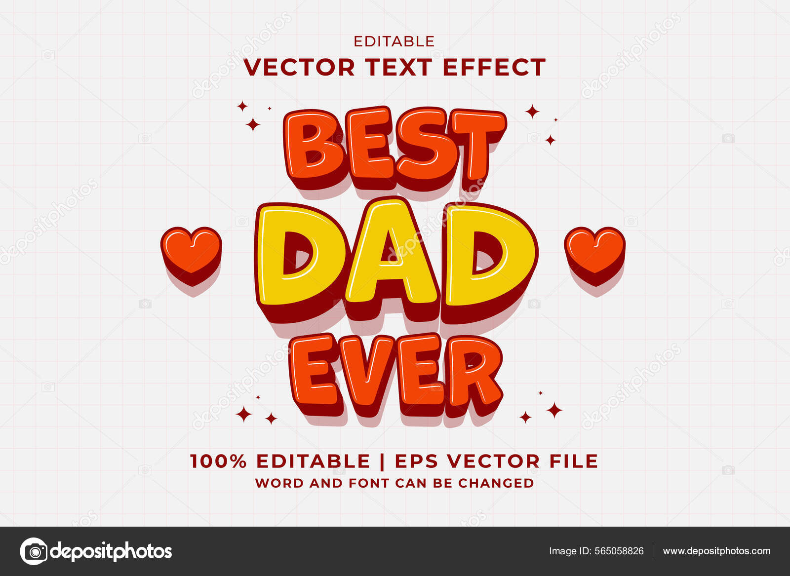 Editable Text Effect Best Dad Cartoon Template Style Premium Vector ...