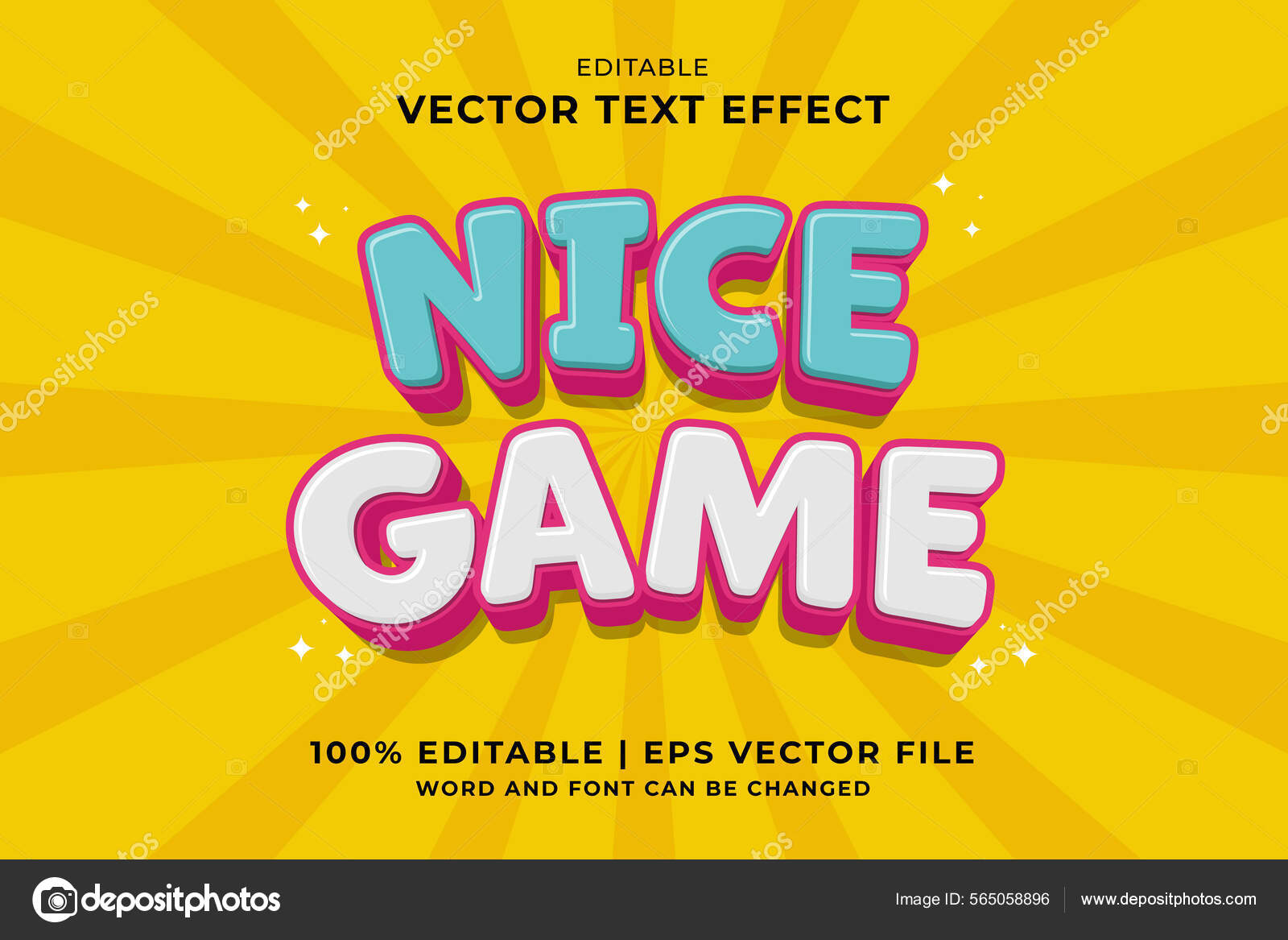 Editable Text Effect Nice Game Cartoon Template Style Premium Vector ...