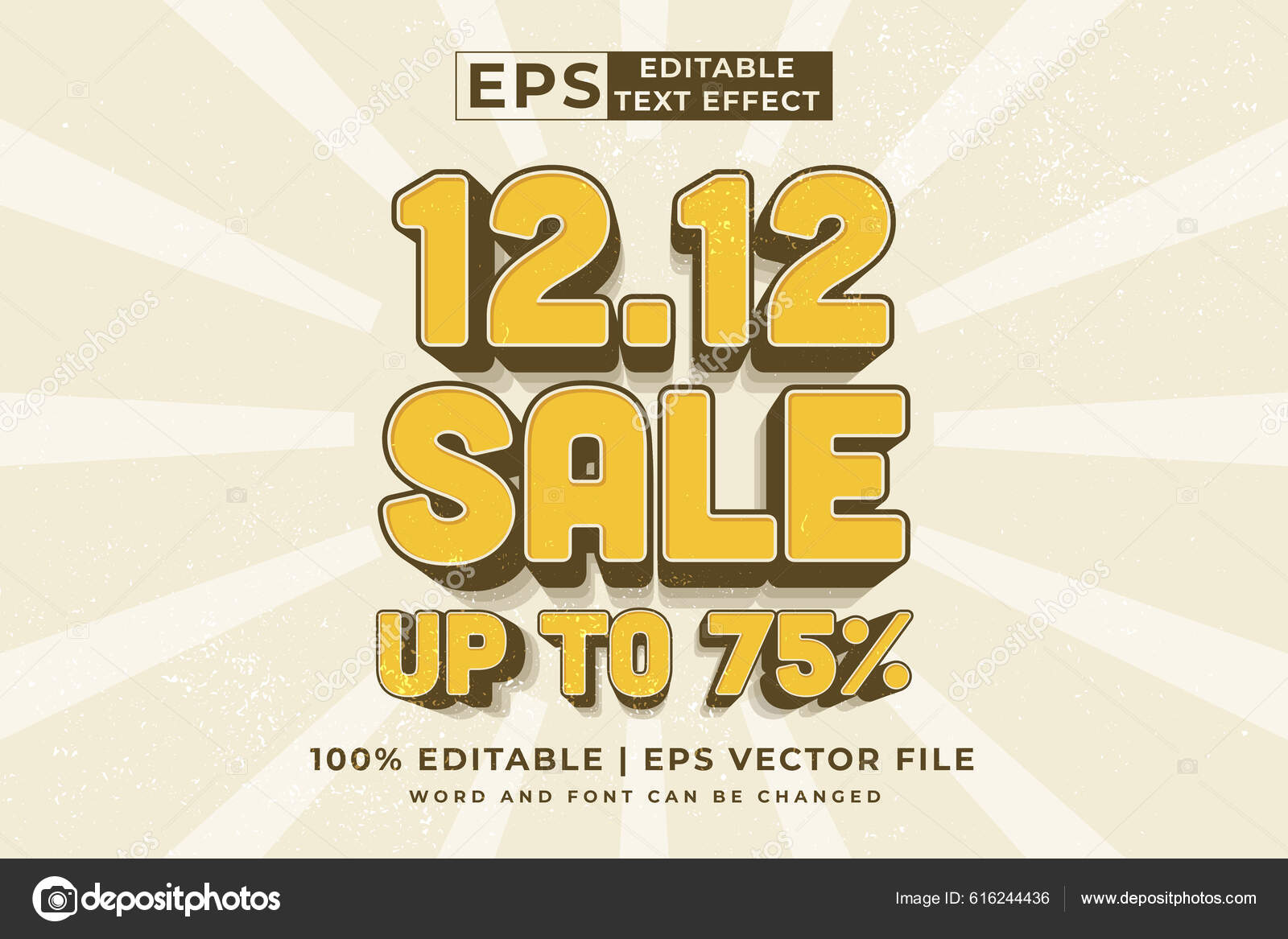Editable Text Effect Sale Sign Vintage Style Premium Vector Stock ...