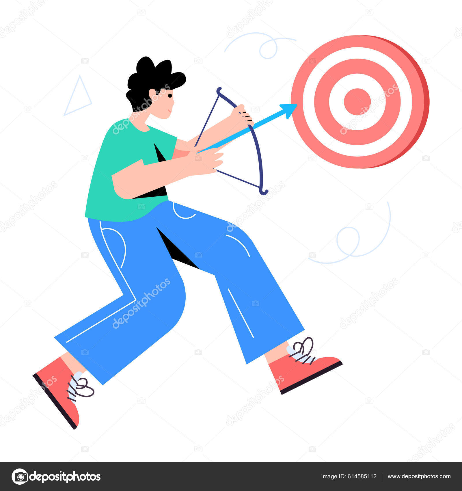 Man Target White Background Vector Illustration Stock Vector by ...