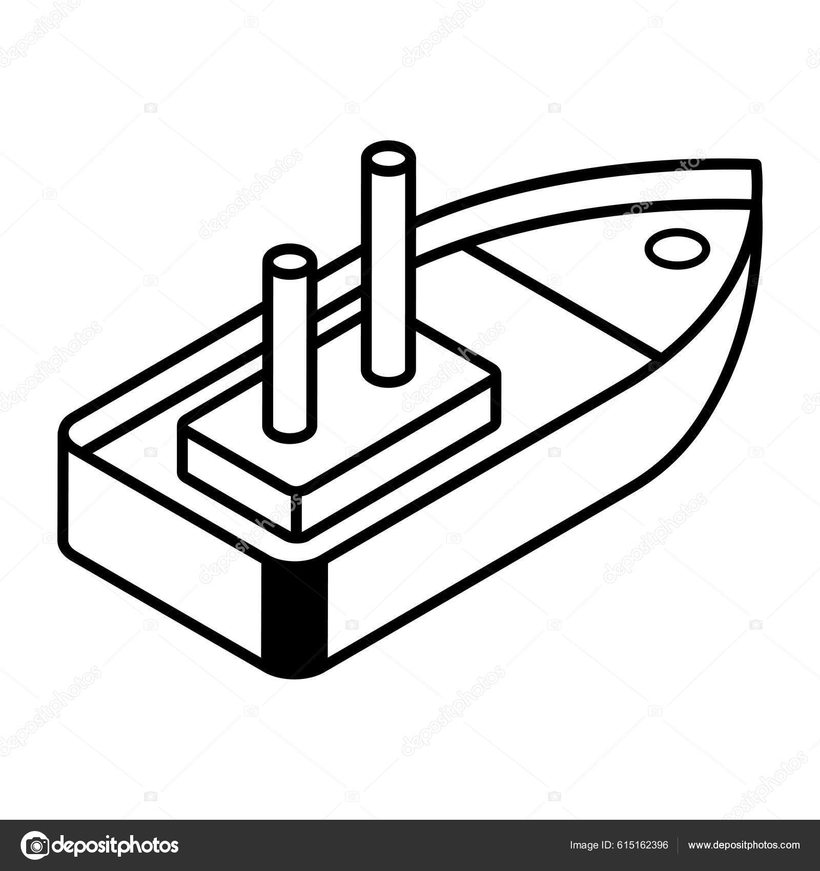 Wooden Boat Vector Illustration Simple Design Stock Vector by ...