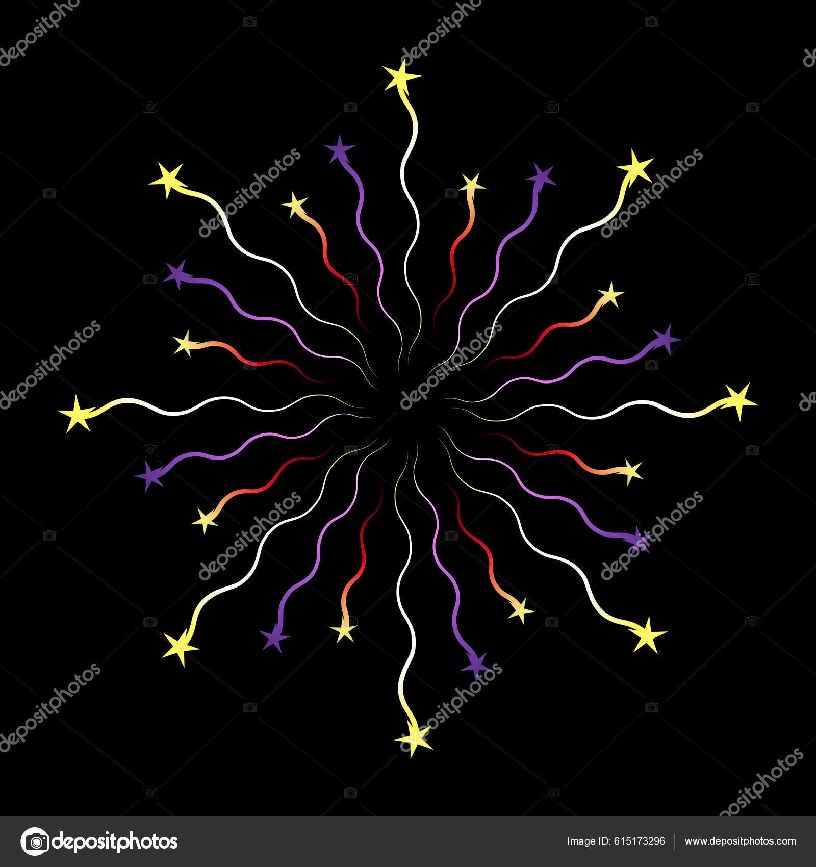 Fireworks Black Background Stock Vector by ©vectorsmarket 615173296