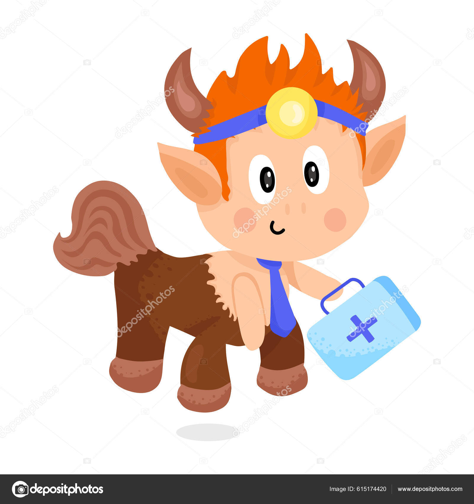 Cute Cartoon Character Minotaur Stock Vector by ©vectorsmarket 615174420
