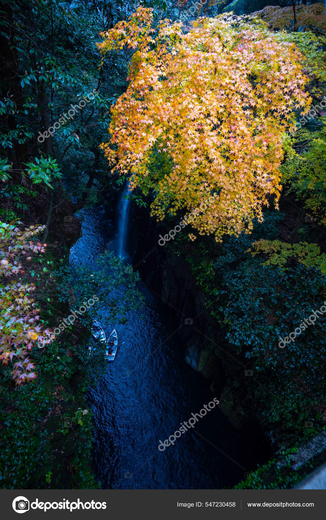 Beautiful Takachiho Gorge Top View Taken Bridge Part Waterfall Darkness ...