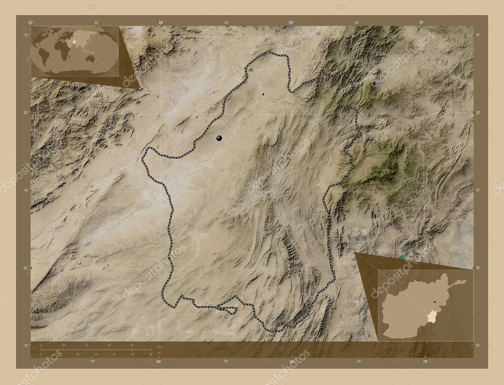 Paktika, province of Afghanistan. Low resolution satellite map ...