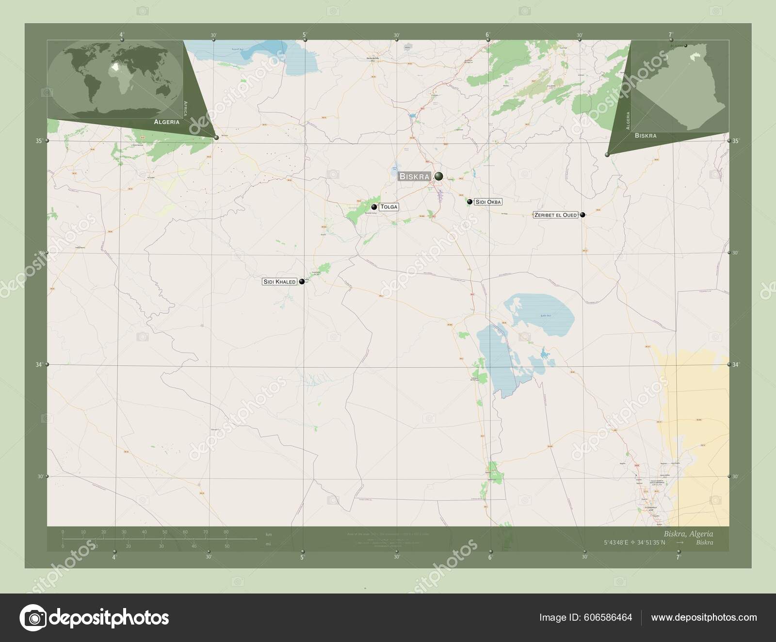 Biskra Province Algeria Open Street Map Locations Names Major Cities ...