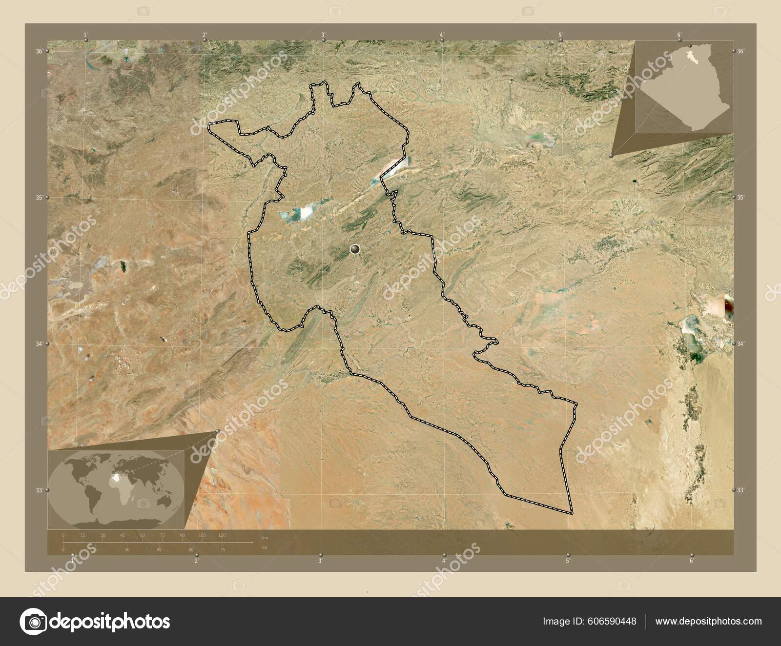 Djelfa Province Algeria High Resolution Satellite Map Corner Auxiliary ...