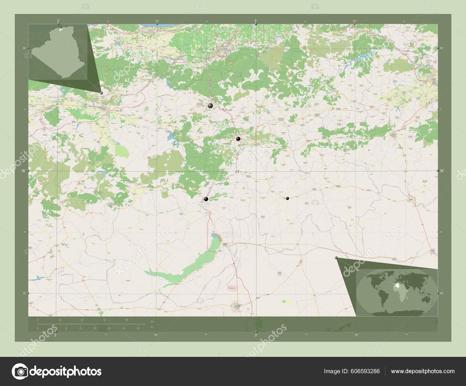 Medea Province Algeria Open Street Map Locations Major Cities Region ...
