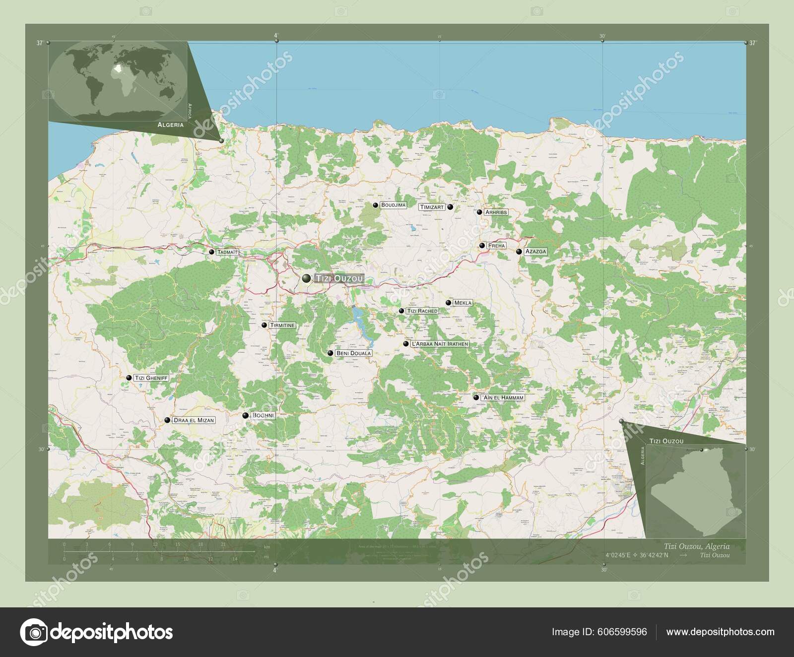 Tizi Ouzou Province Algeria Open Street Map Locations Names Major ...