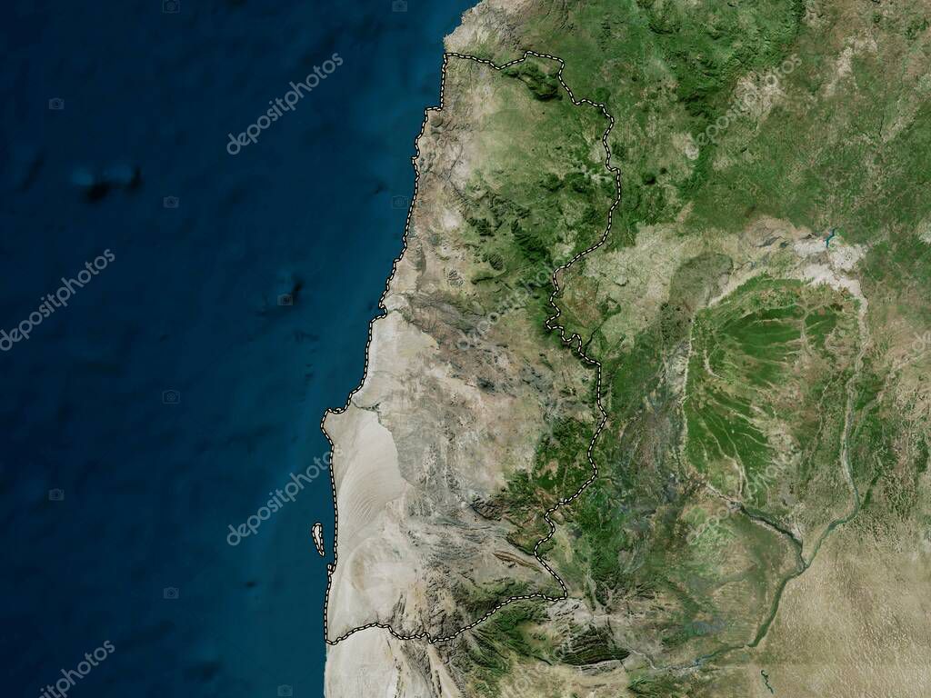 Namibe, provincia de Angola. Mapa de satélite de alta resolución 2022