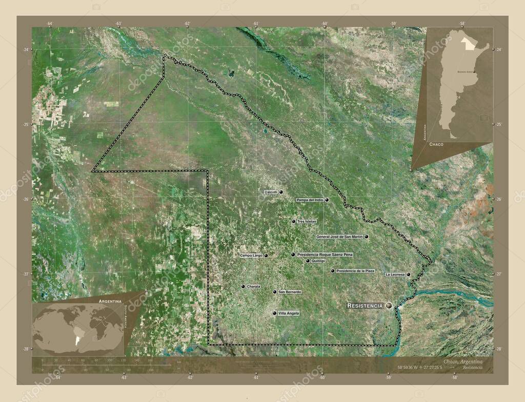 Chaco, provincia de Argentina. Mapa satelital de alta resolución ...