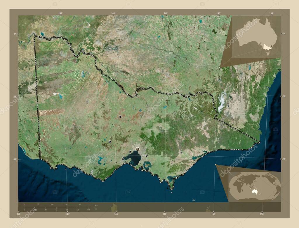Victoria, estado de Australia. Mapa satelital de alta resolución ...