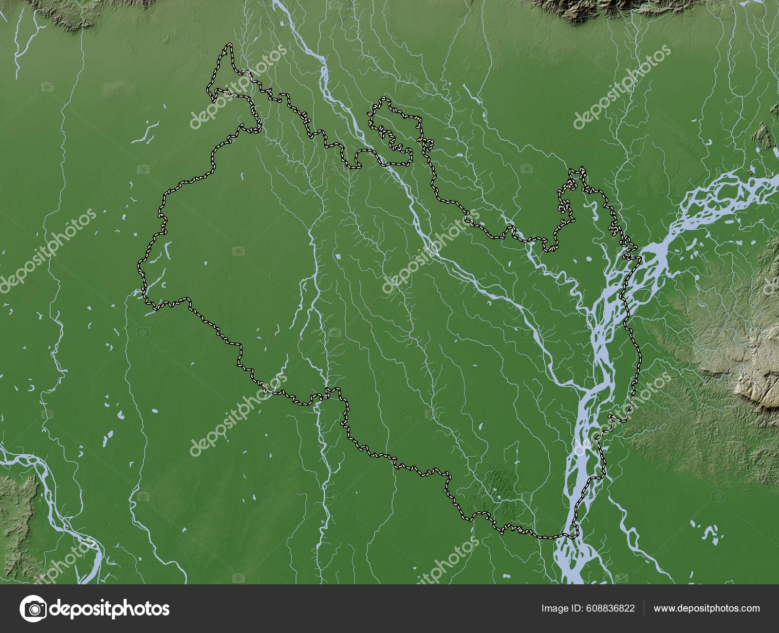 Rangpur Division Bangladesh Elevation Map Colored Wiki Style Lakes ...