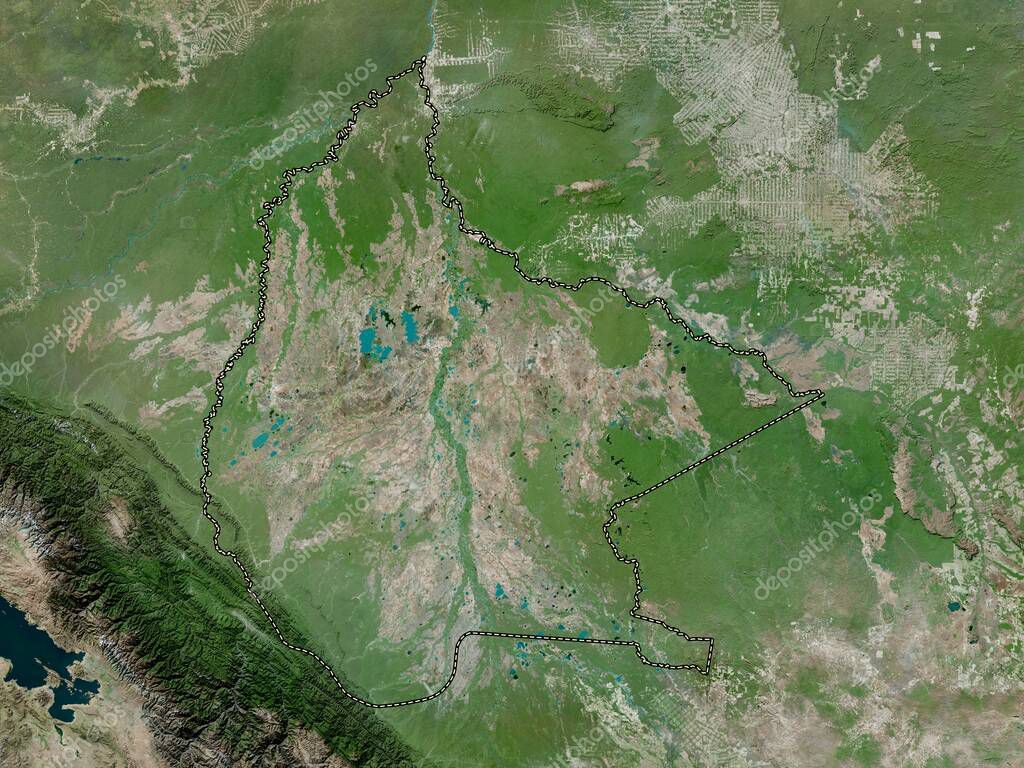 El Beni, departamento de Bolivia. Mapa de satélite de alta resolución 2022