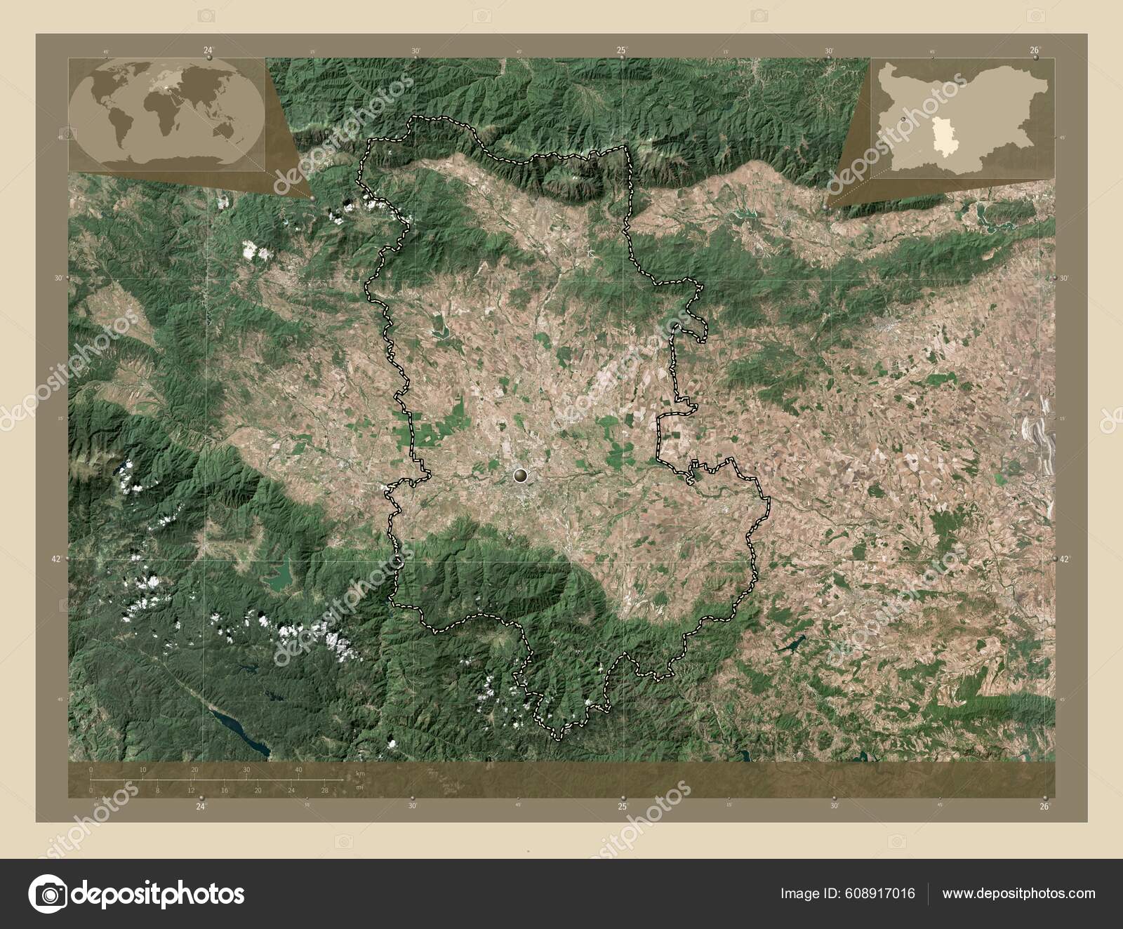 Plovdiv Province Bulgaria High Resolution Satellite Map Corner ...