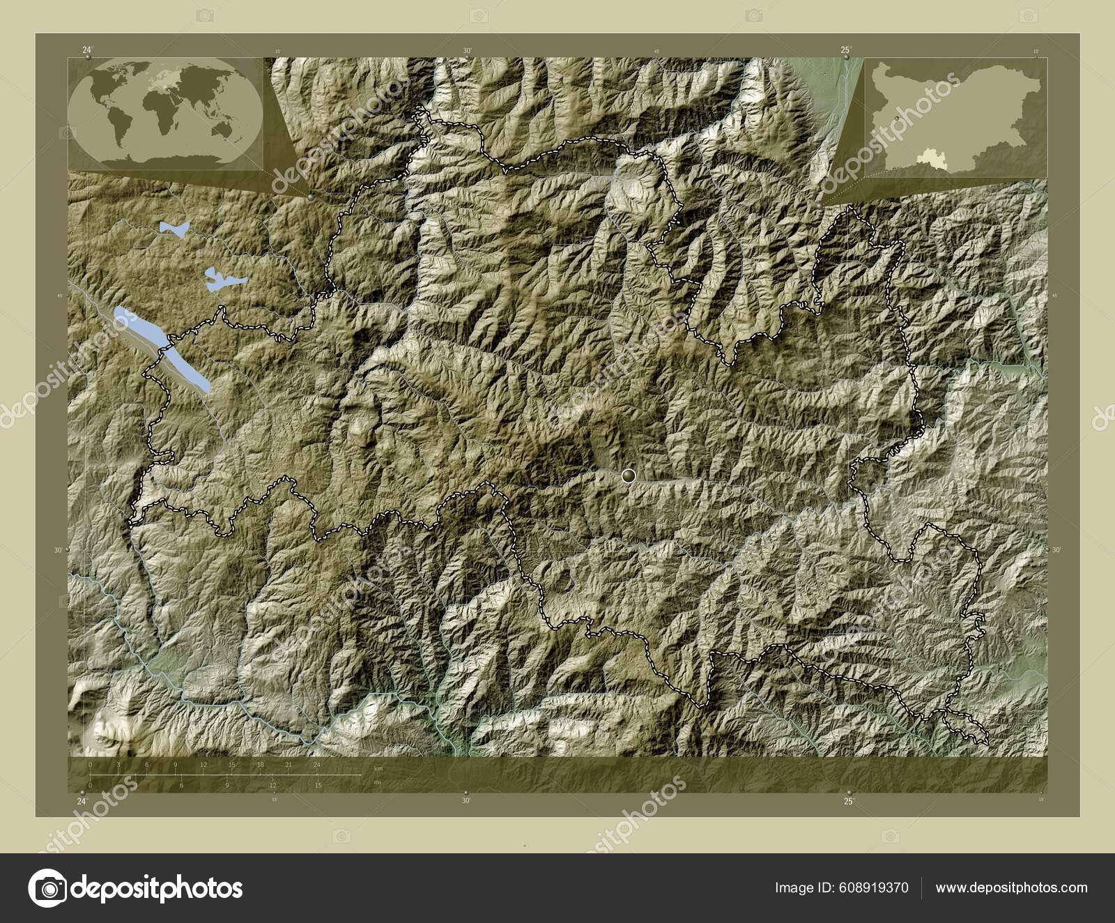 Smolyan Province Bulgaria Elevation Map Colored Wiki Style Lakes Rivers ...