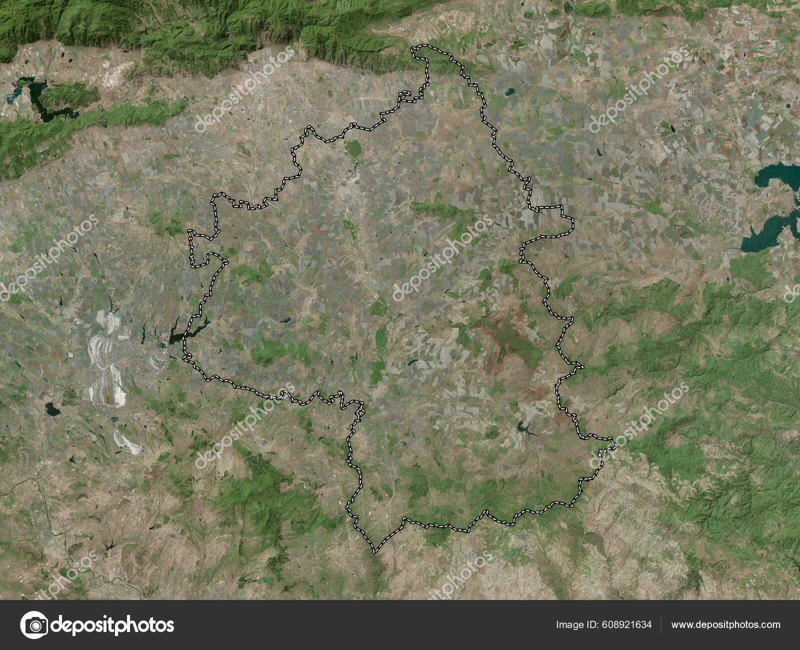Yambol Province Bulgaria High Resolution Satellite Map — Stock Photo ...