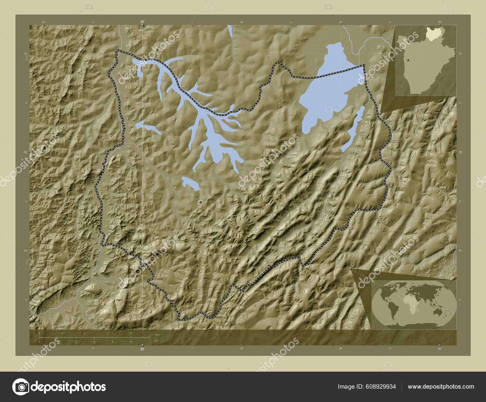 Kirundo Province Burundi Elevation Map Colored Wiki Style Lakes Rivers ...