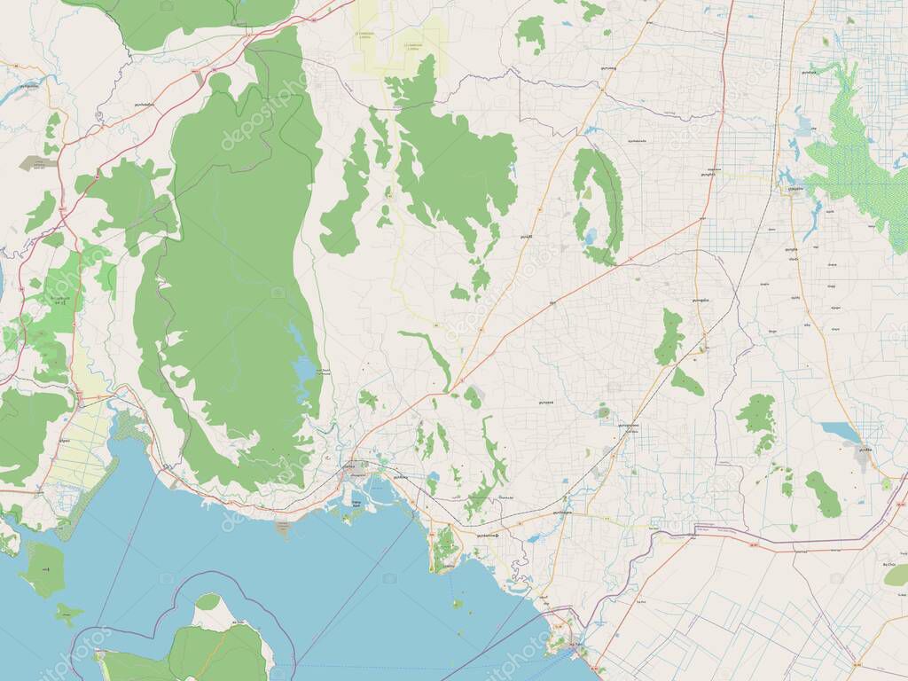 Kampot, provincia de Camboya. Mapa de calle abierto 2025