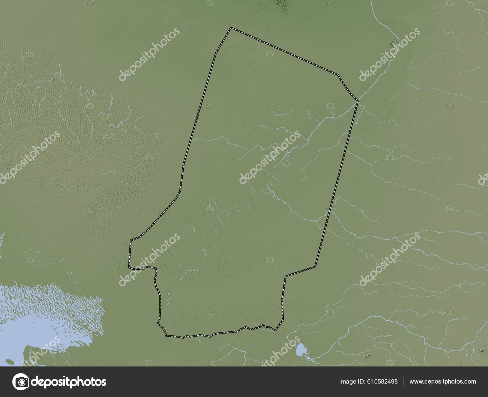 Barh Ghazel Region Chad Elevation Map Colored Wiki Style Lakes — Stock ...