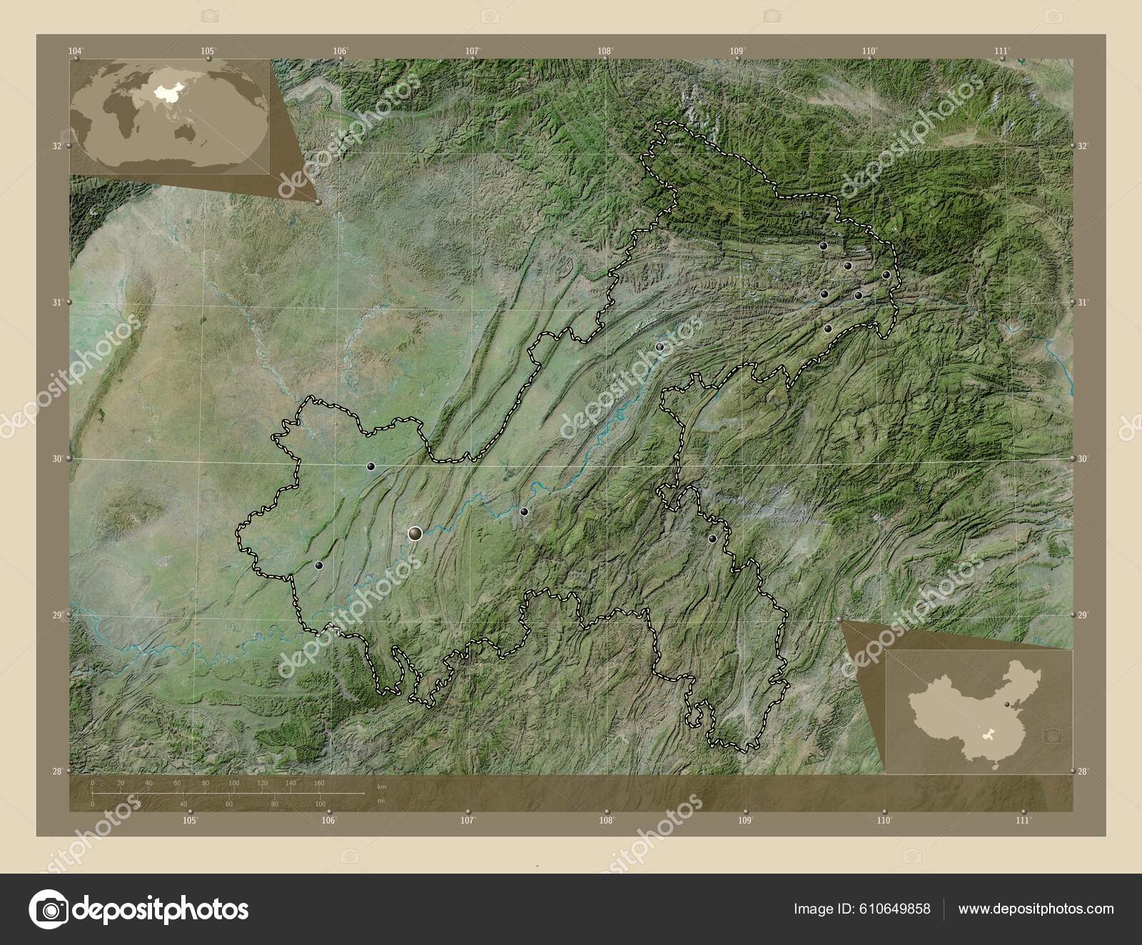 Chongqing Municipality China High Resolution Satellite Map Locations ...